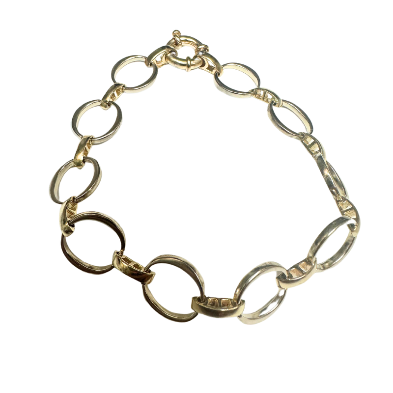 Antique, Estate & Consignment 14k Two-Tone Gold Circle Link Bracelet 440-320 - Hurdle's Jewelry
