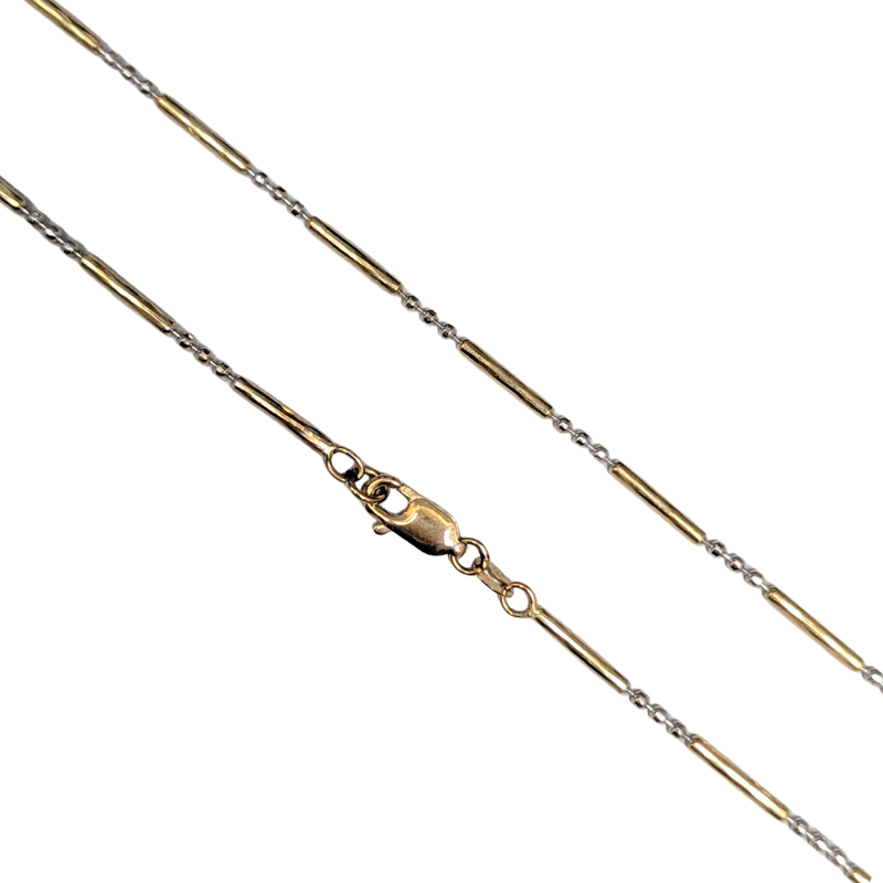 Antique, Estate & Consignment 18" 14k Two-Tone Bead and Link Chain 430 ...