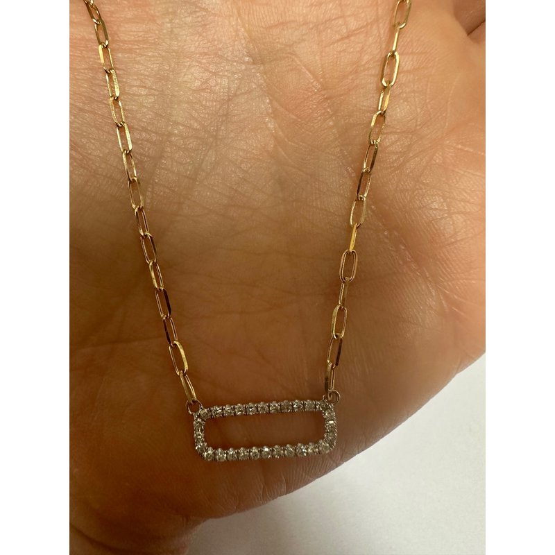 Heera Moti Paperclip Diamond Necklace 165-1091 - Hurdle's Jewelry