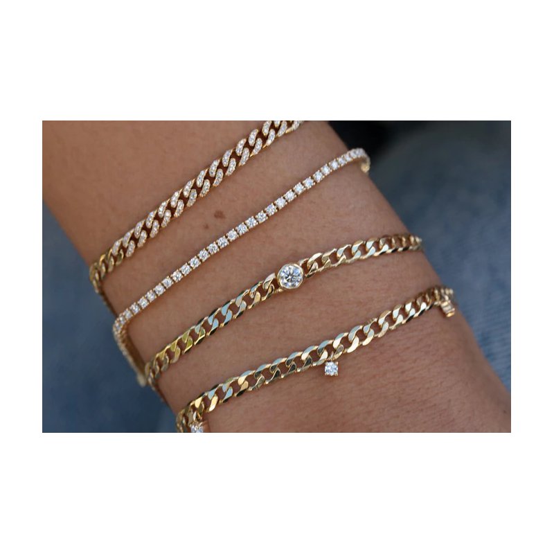 EF Collection Diamond Curb Sari Bracelet EF-61198 - Hurdle's Jewelry