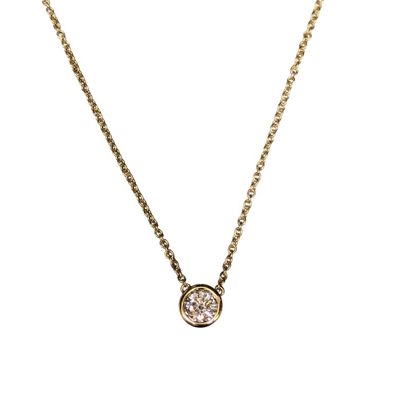 Heera Moti Diamond Bezel Solitaire Necklace 165-1206 - Hurdle's Jewelry