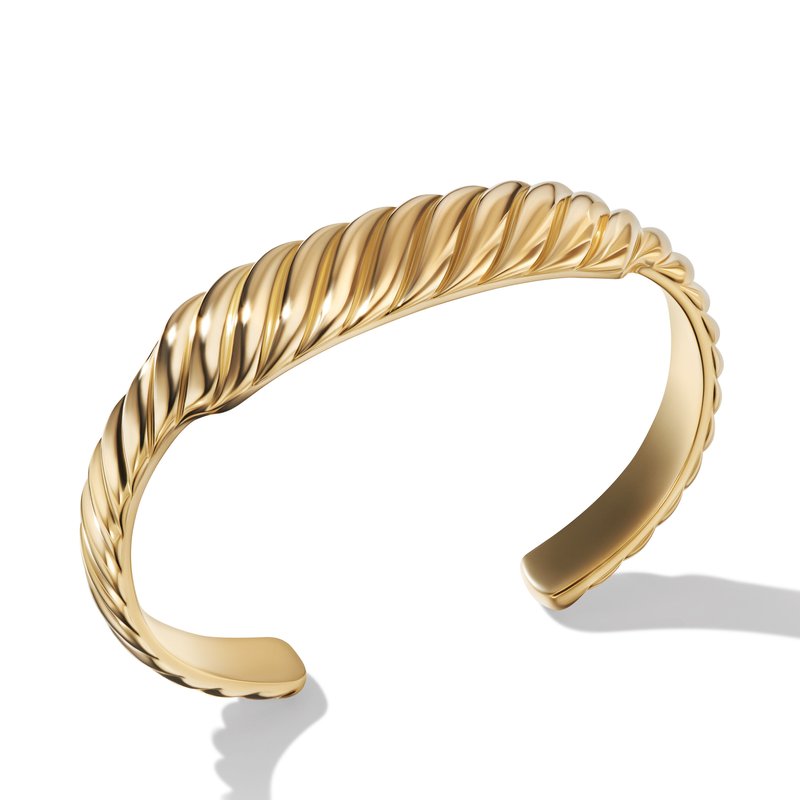 David Yurman Sculpted Cable Contour Cuff Bracelet in 18K Yellow Gold ...