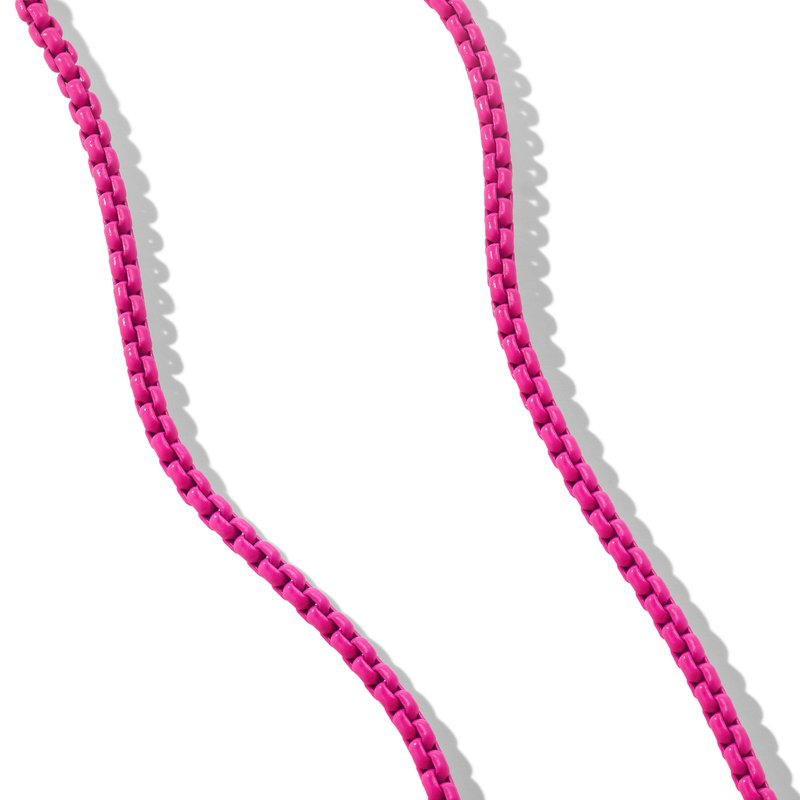 David Yurman DY Bel Aire Box Chain Necklace in Hot Pink with 14K Rose ...