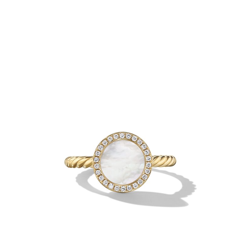 David Yurman Petite DY Elements® Ring in 18K Yellow Gold with Mother of ...