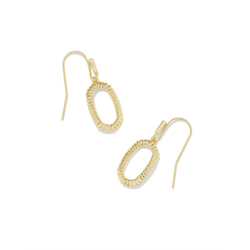 Lee Ridge Open Frame Earrings in Gold Metal