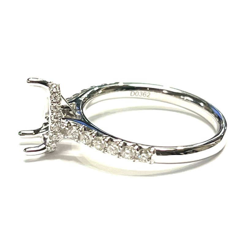 Decor Pear Hidden Halo Engagement Ring Mounting 61595 - DECOR Jewelry