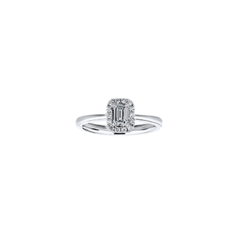 Gold Casters Bridal Collection Gold Casters Diamond Emerald Cut Halo ...