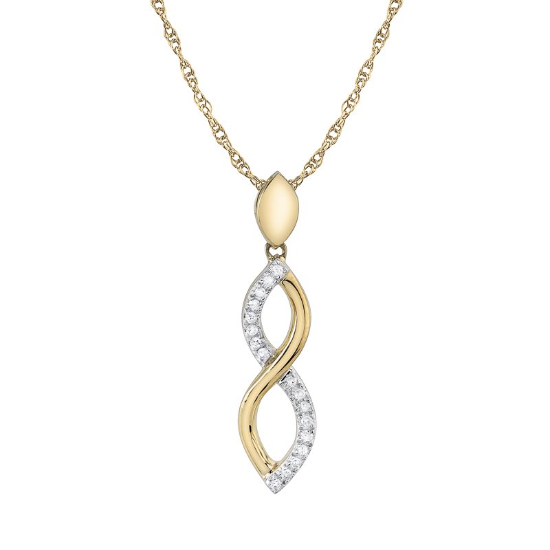 Gold Casters Special Collection YELLOW GOLD INFINITY DIAMOND PENDANT ...