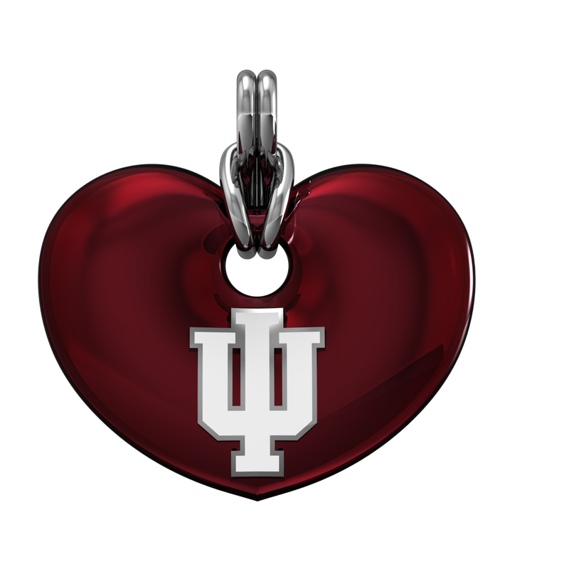 Indiana University jewelry collection SS IU RED ENAMEL HEART PENDANT ...