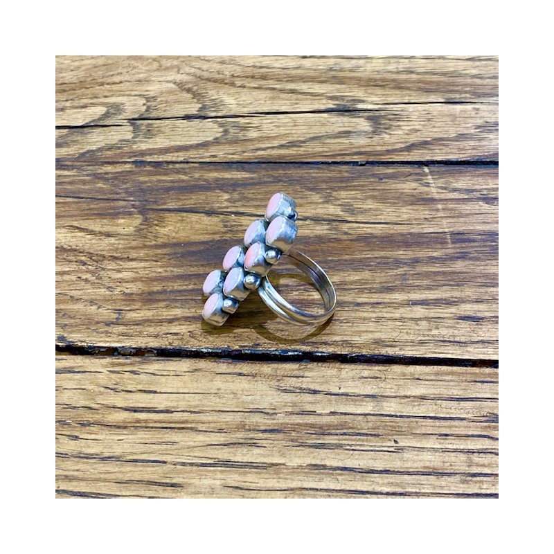F.A.T Rings Pink Multistone Bar Ring - First American Traders