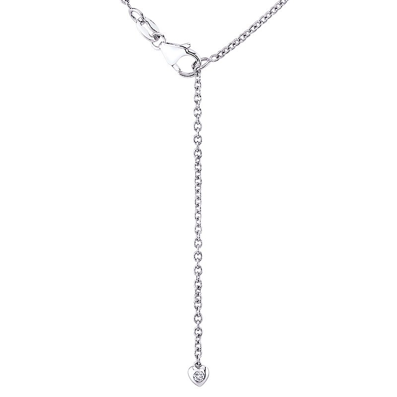 Greenberg's Sterling Silver Lab Grown Heart Shaped Diamond Necklace 0 ...