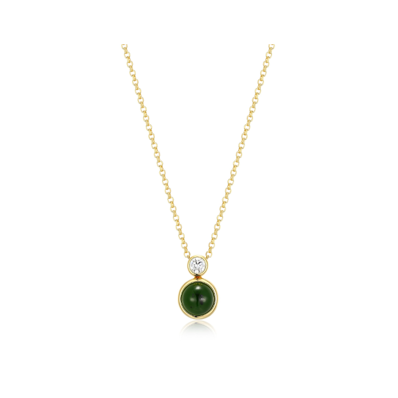 Reign Green Nephrite Jade Necklace 30AC4EHU44 - Herbin Jewellers
