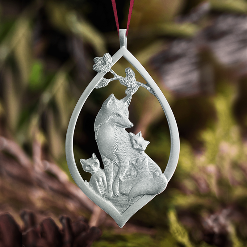 Amos Pewter Fox Collector Ornament (2023) COFX - Herbin Jewellers