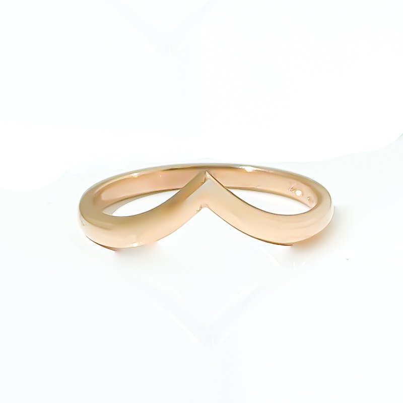 HJ Gold Collection Rose Gold Chevron "V" Ring 03-33-009 - Herbin Jewellers