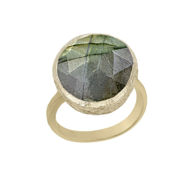 Sterling Silver Yellow Ring with Round Cut Labradorite 521-00334 - R.C ...