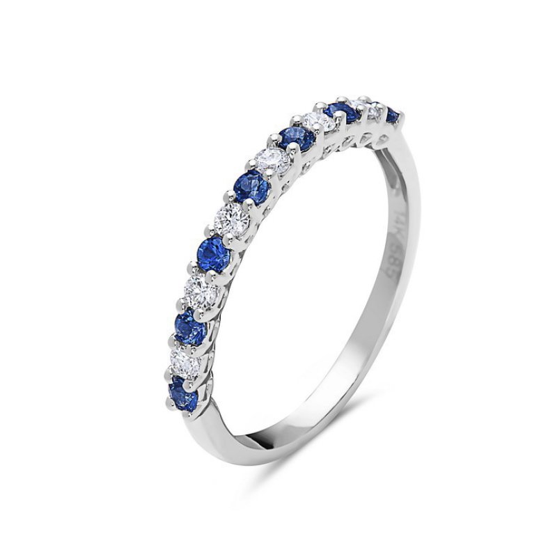 White Gold Diamond and Sapphire Ring 500 06572 R.C. Wahl Jewelers