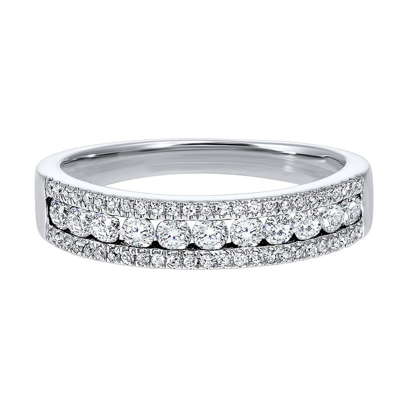 Calvin Broyles 14 Karat White Gold 1/2 Carat Diamond 3 Row Channel Set ...