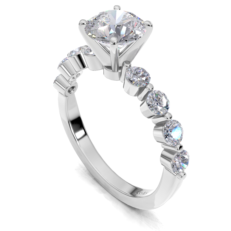 Floating diamond wedding band with engagement ring 60 photos ...