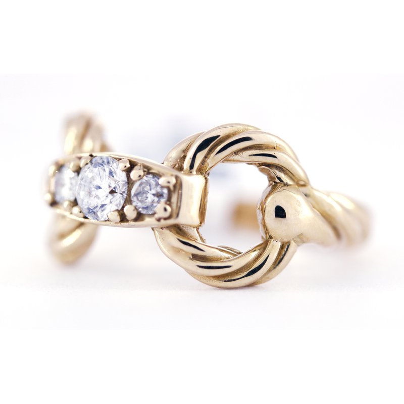 Equestrian Jewelry Diamond and Yellow Gold Horse Bit Ring RBT104LGy ...