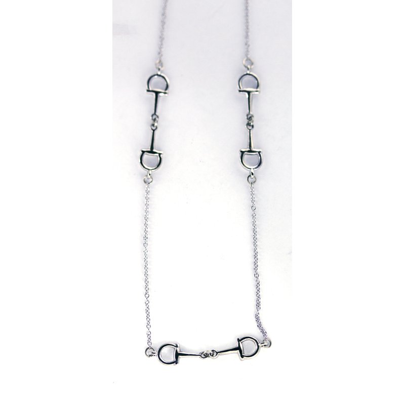 Equestrian Jewelry White Gold Horse Bit Necklace NKBT116w - Churchwell ...