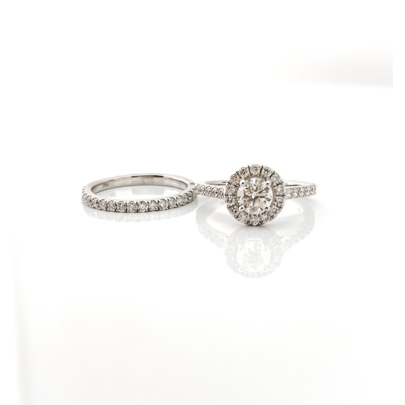 Traditional 14k White Gold Wedding Set 100-00200 - Churchwell's Jewelers