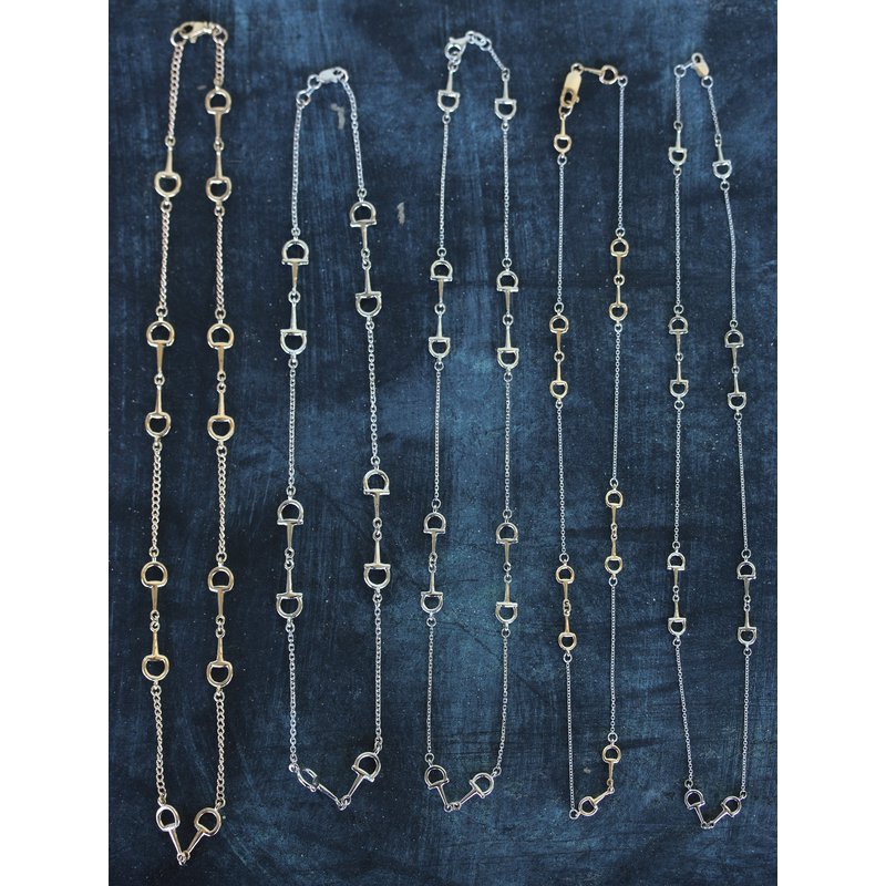 Equestrian Jewelry White Gold Horse Bit Necklace NKBT117w - Churchwell ...