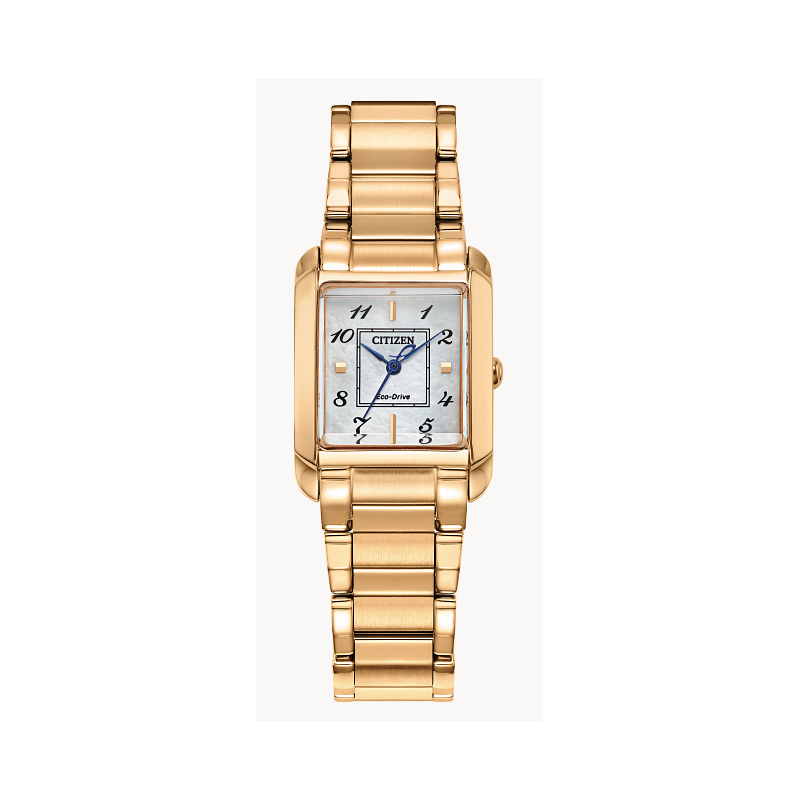 Citizen Watch LDS BIANCA GOLD-TONE ECO WR50 WHITE DIAL WATCH 3549179243 ...