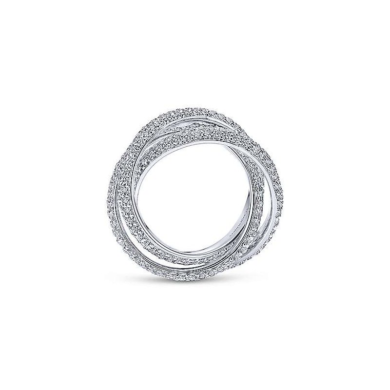 Gabriel NY 14k White Gold Chic Twist Diamond Eternity Ring Anniversary ...