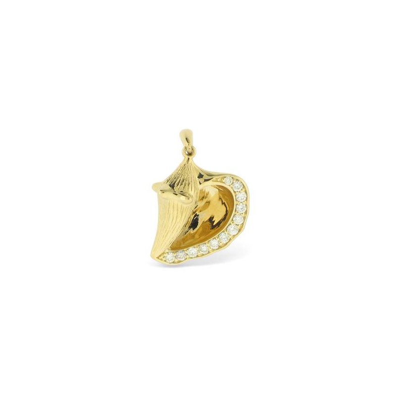 Sealife Jewelry 14k Yellow Gold Diamond Conch Shell Pendant 50647 - Emerald Lady Jewelry