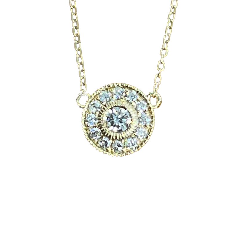 Signature Collection 14k Yellow Gold Diamond Halo Pendant 50652 ...