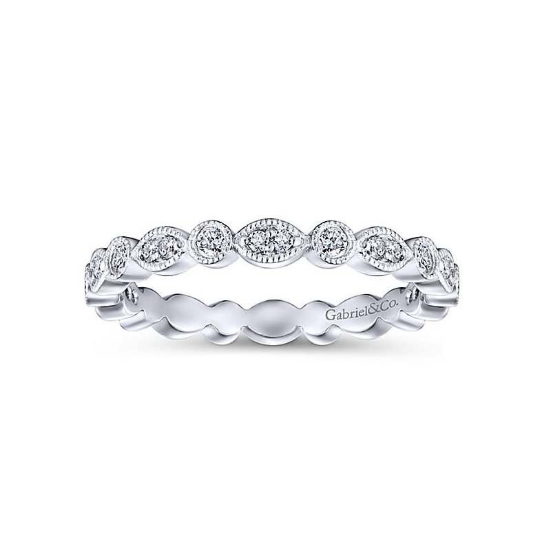 Gabriel NY 14k White Gold Eternity Diamond Stackable Ring by Gabriel NY ...