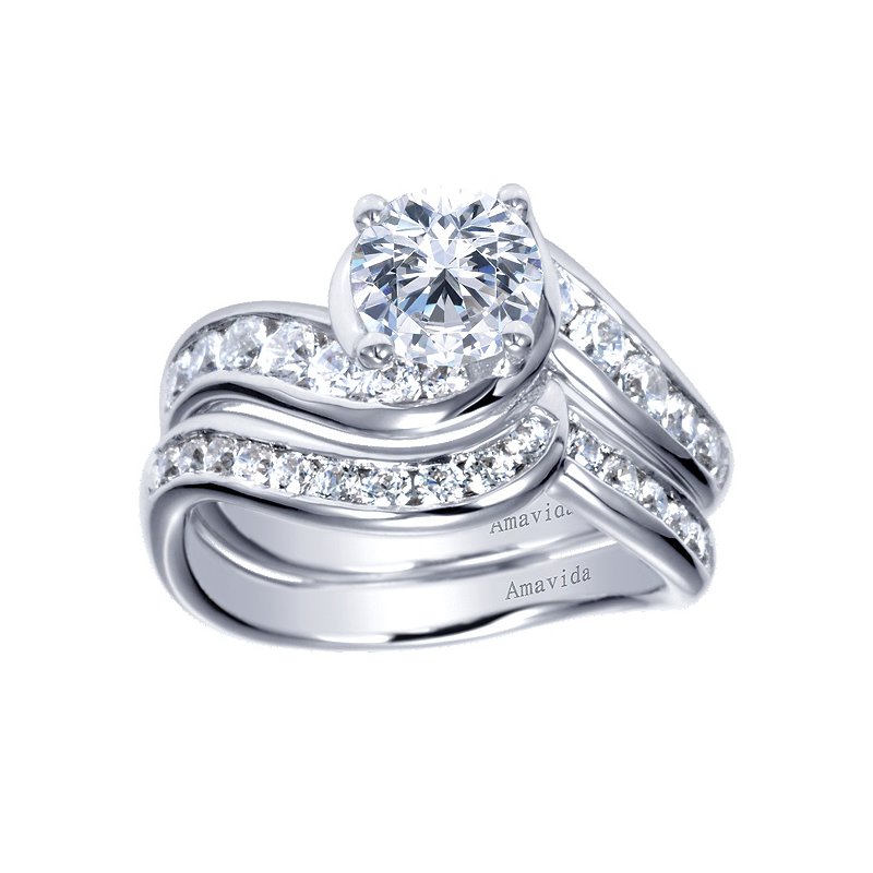 Gabriel NY Platinum Bypass Diamond Engagement Ring from the Amavida ...