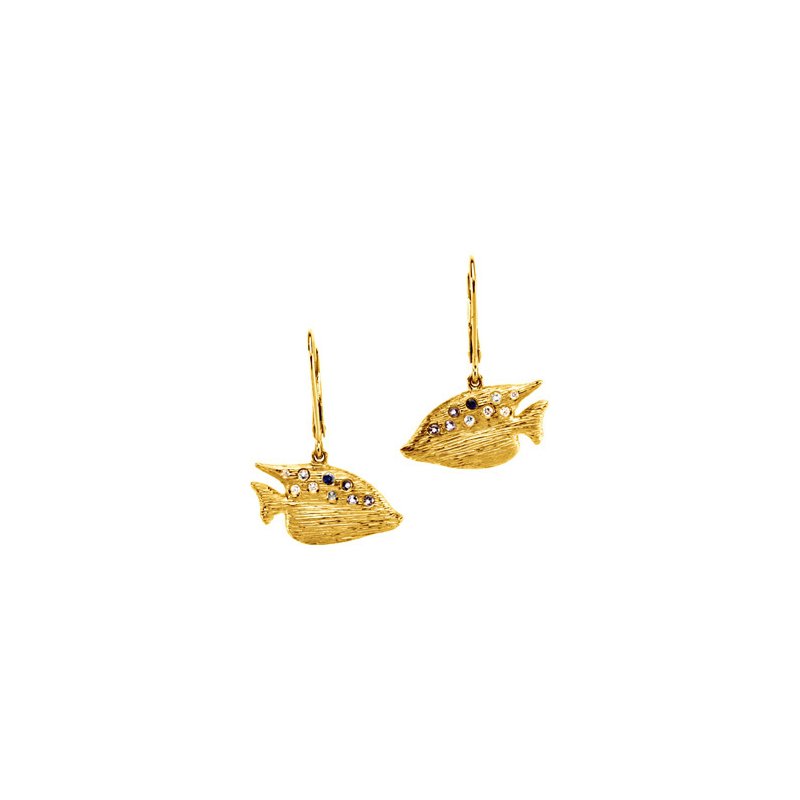 Signature Collection Genuine Multi Gem-stone & Diamond Sunfish Earrings ...