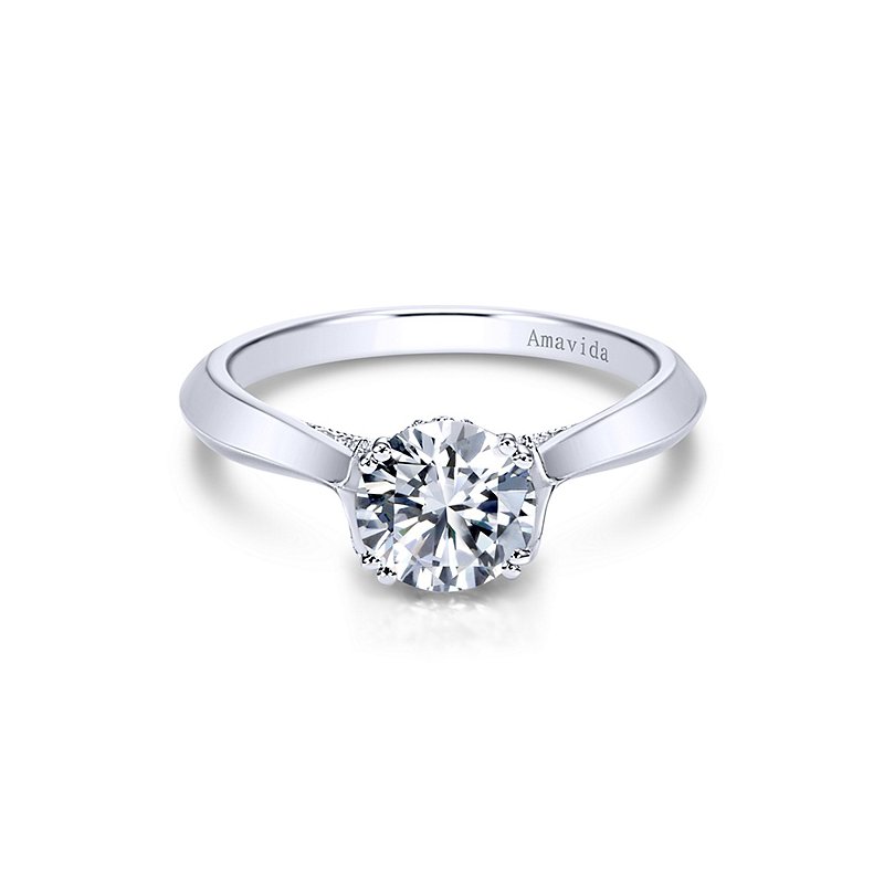 Gabriel NY Platinum Solitaire Amavida Collection Engagement Ring ...