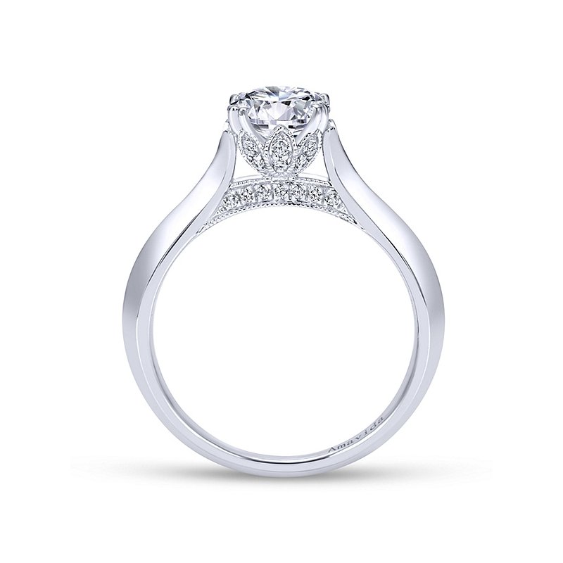 Gabriel NY Platinum Solitaire Amavida Collection Engagement Ring ...