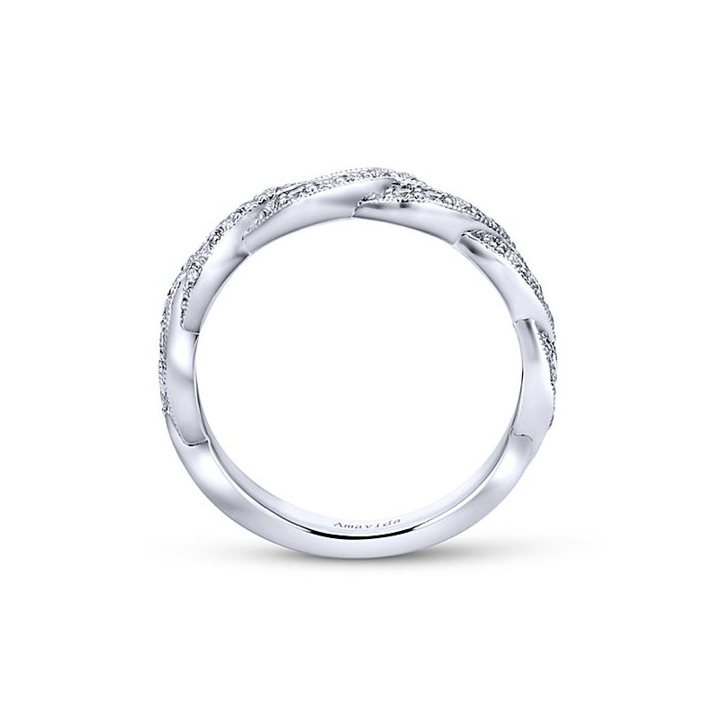 Gabriel NY Gabriel NY Platinum Twist Diamond Wedding Ring from the ...