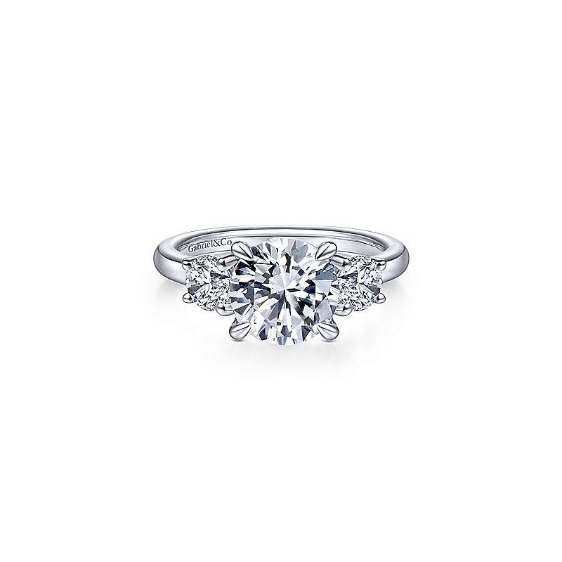 Gabriel NY 14k White Gold 3-Stone Engagement Ring by Gabriel NY ...