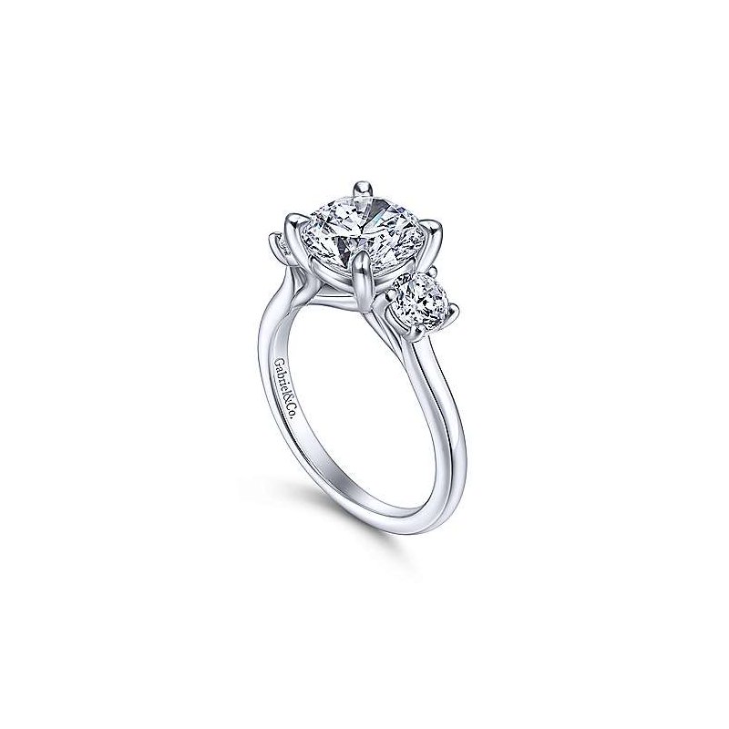 Gabriel NY 14k White Gold 3-Stone Engagement Ring by Gabriel NY ...