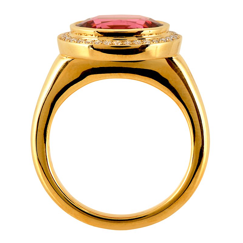 Devon Original Yellow Gold Rubellite and Diamond Ring 58380 - Devon ...