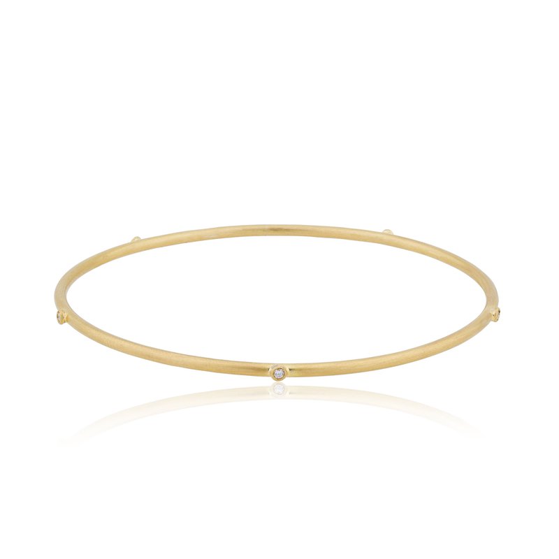 Lika Behar Collection 22K Gold Thin Bangle with Diamonds 52645 - Devon ...