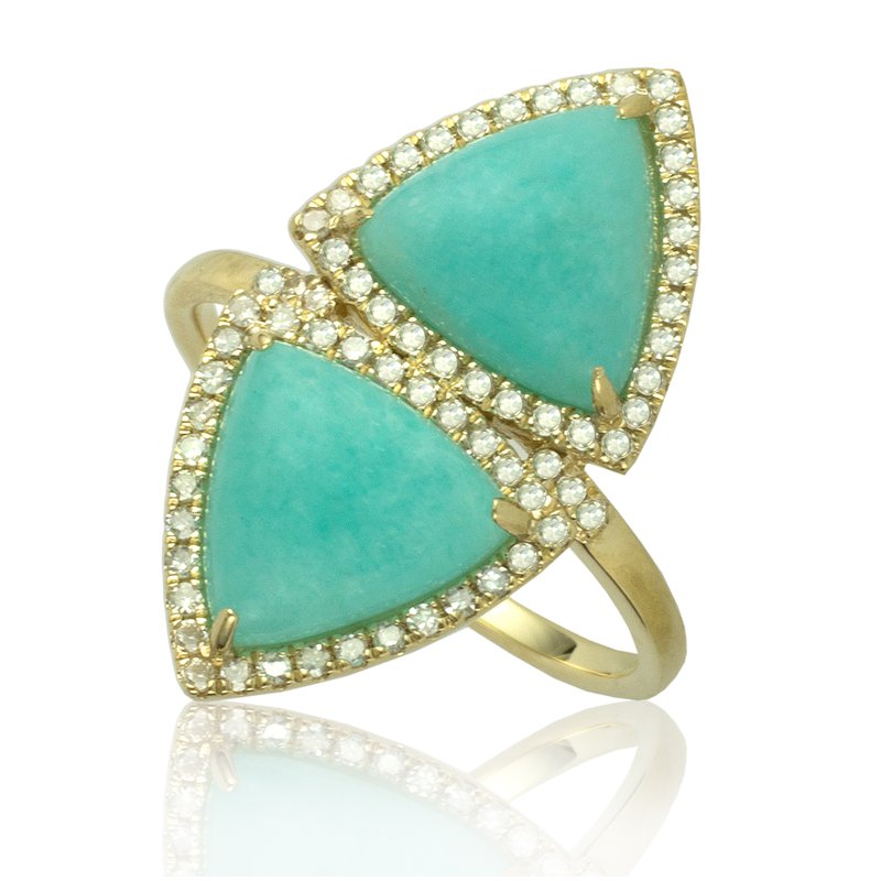 Sophia by Design Double Trillion Amazonite Ring 200-22882 - London Gold