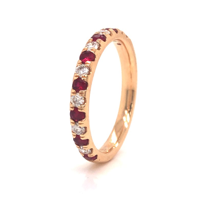 Cline Custom Ruby and Diamond Band 110-1187 - Cline Jewelers