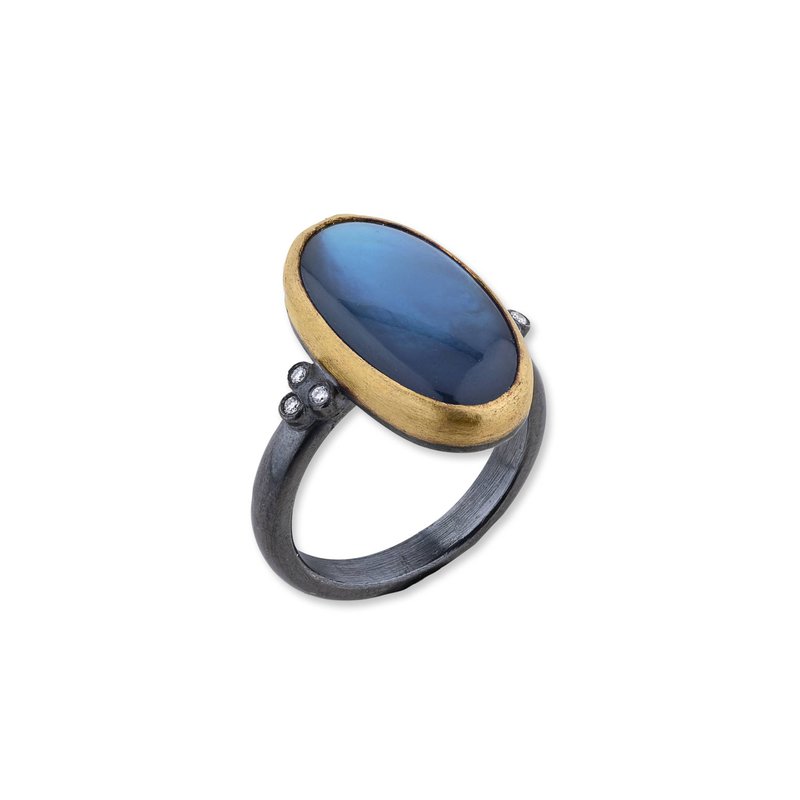 Cline London Blue Topaz and Mother of Pearl Doublet Ring 200-1011 ...