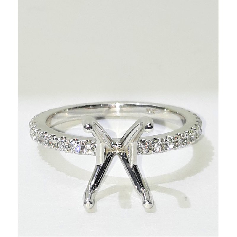 Windy City Signature 14k WG Diamond eng ring W125891 - Windy City Diamonds