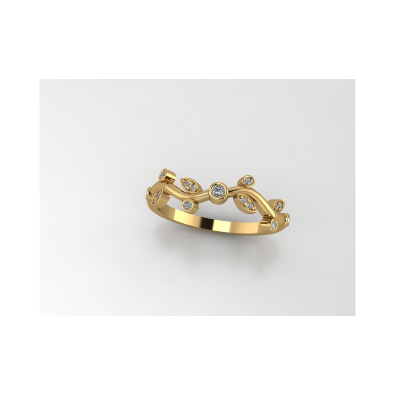 Windy City Signature 14k YG diamond eng ring W13703 - Windy City Diamonds